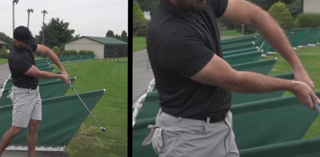 Chicken Wing Fix Golf Drill: Arm Rotation | GolfPracticePlans.co.uk